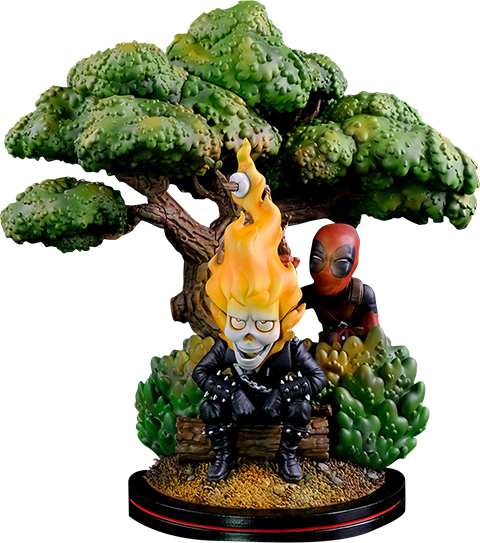 Deadpool Takes Amusing Advantage of Ghost Rider in This Diorama