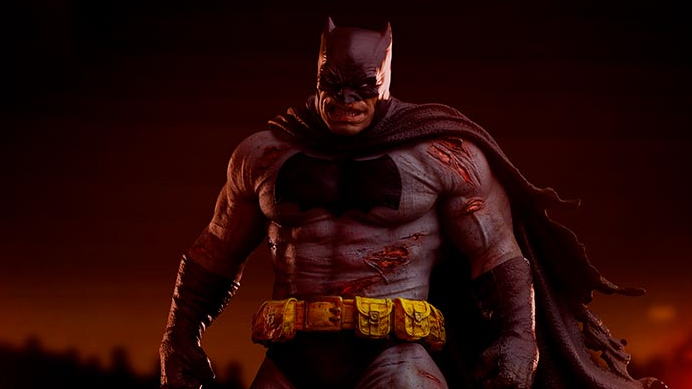 A Bloody Dark Knight Returns Statue Prepares to Operate