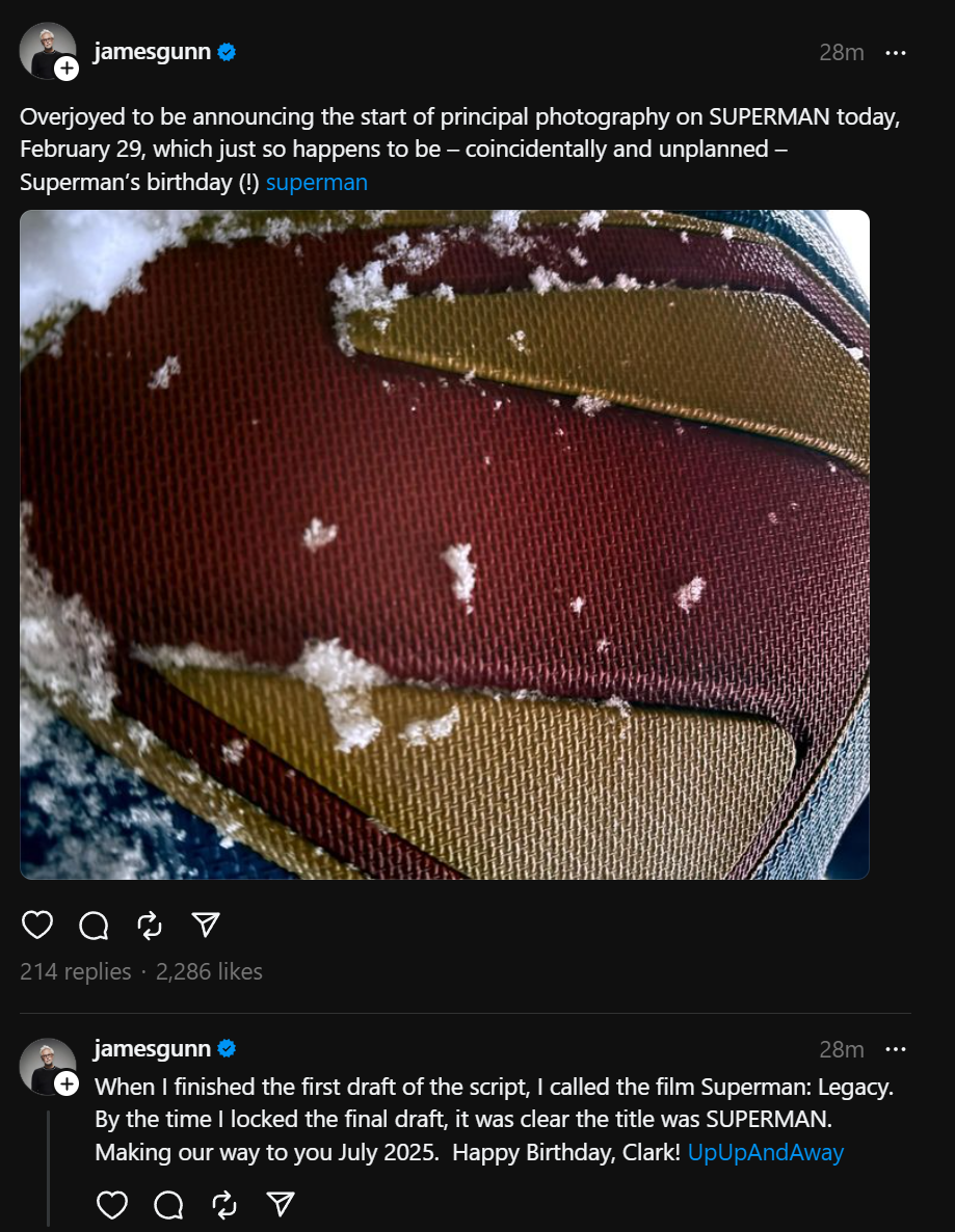 Superman: Legacy Gets Name Change, Photo of Suit - Comic Book Movies ...