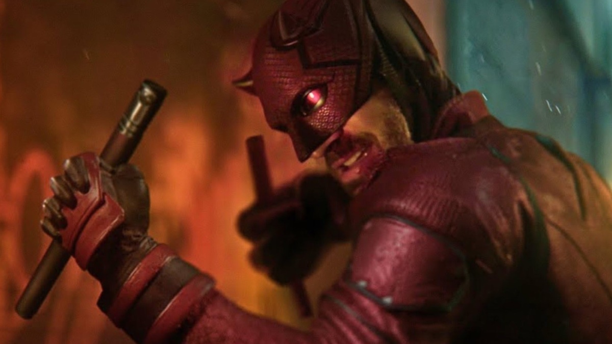Daredevil Fights in Shadowland Suit in Born Again Season 2 Set Video ...