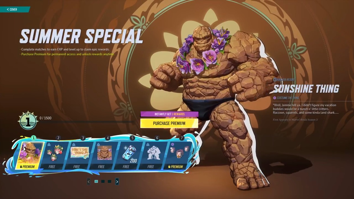 How to Get Marvel Rivals The Thing Thong Summer Skin - Comic Book ...